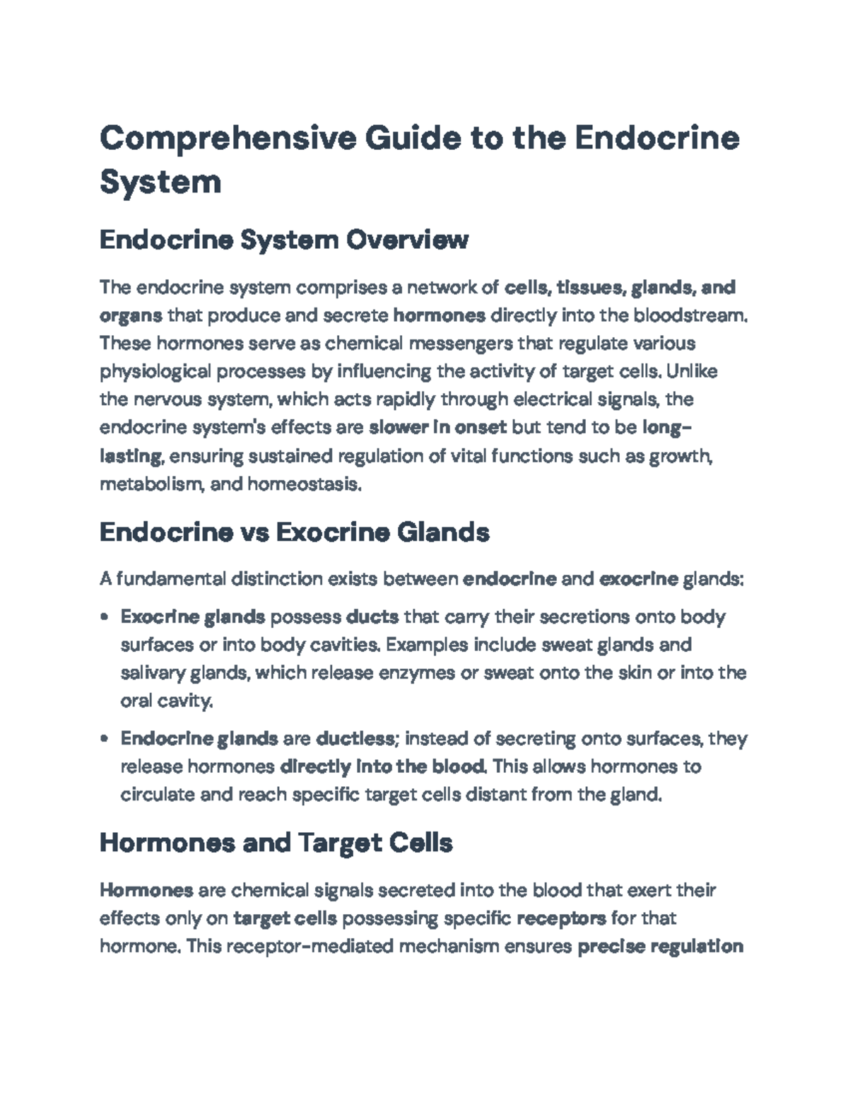 Comprehensive Overview of the Endocrine System and Hormonal Functions ...