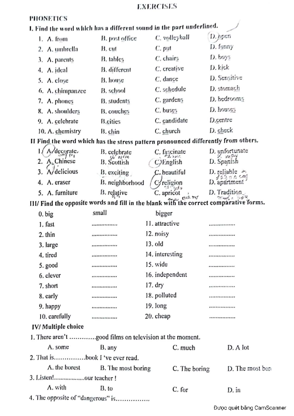 Exercises Phonetics I - Tài liệu Ngoại Ngữ 6 - Studocu