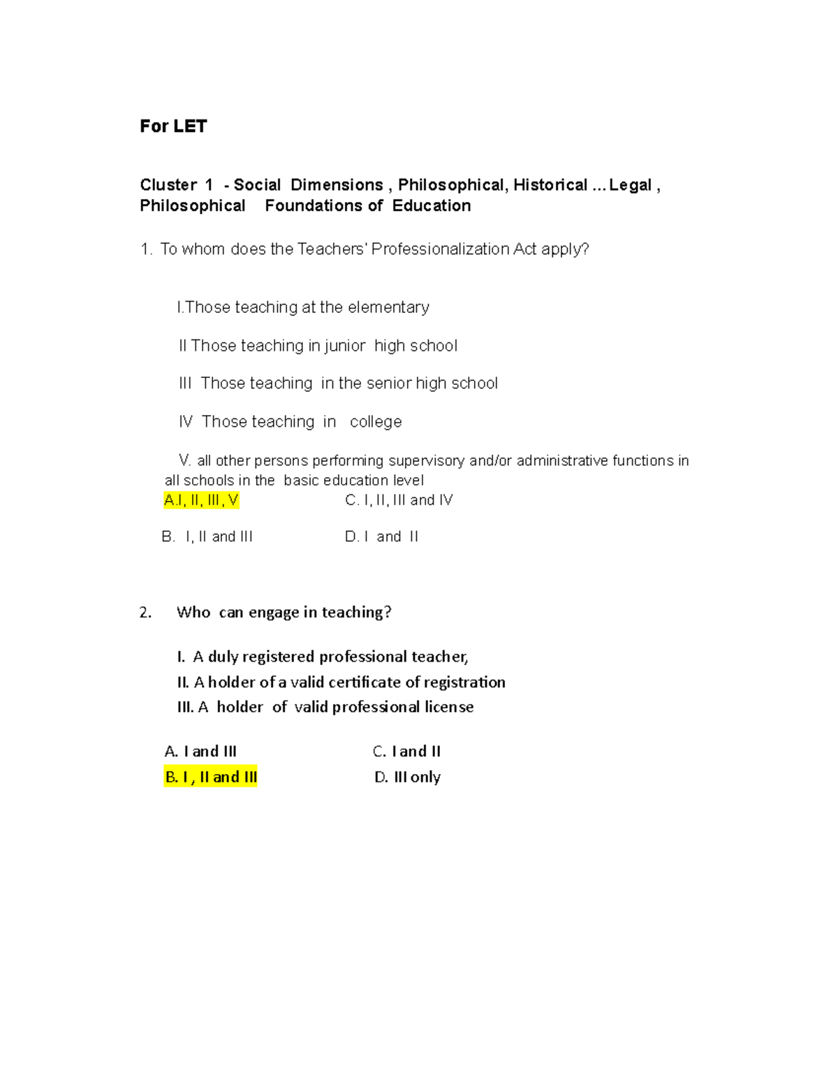 LET Cluster 1 Study Notes: Social, Philosophical, Historical ...