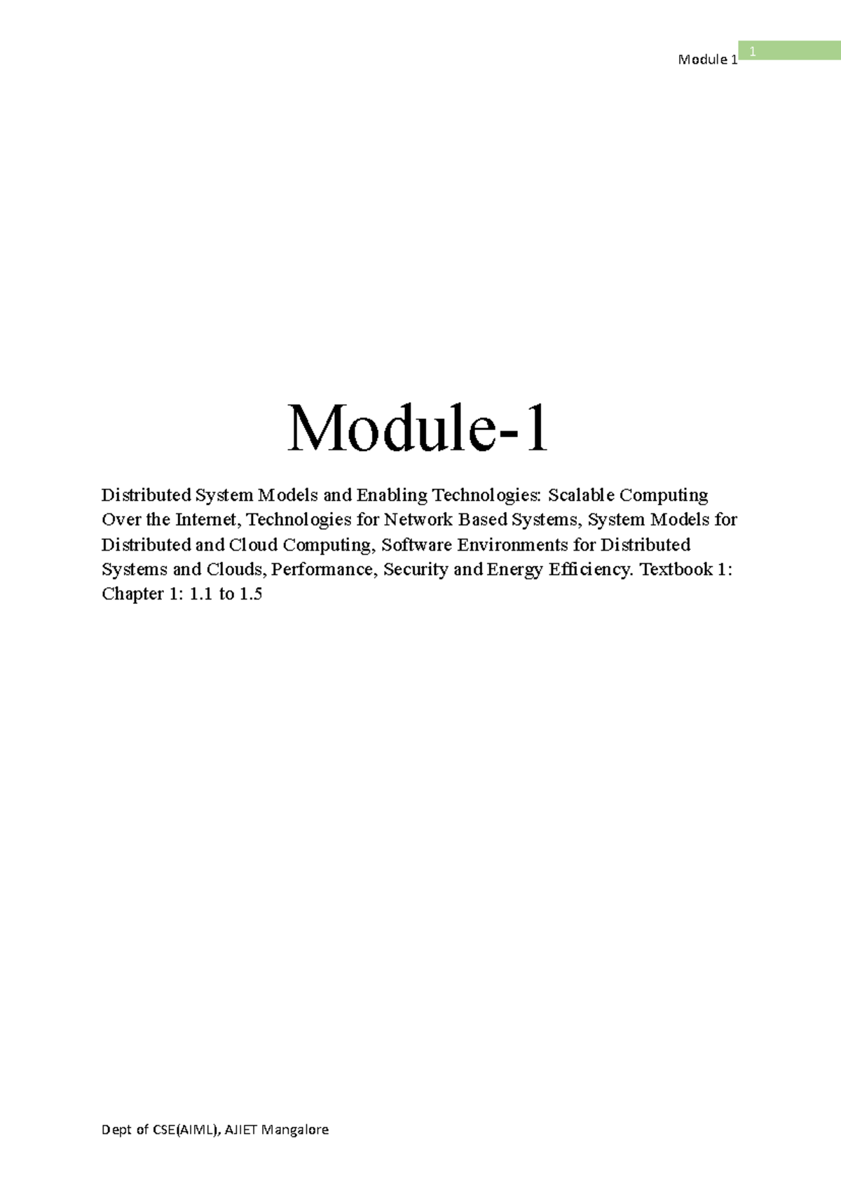 CSE(AIML) Module 1: Distributed System Models & Technologies Overview ...