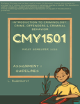 CMY1501 - Unisa - Introduction to Criminology: Crime, Offenders and ...