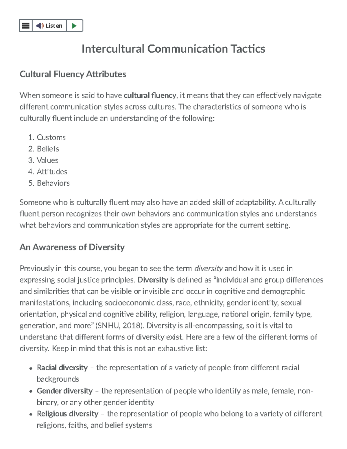 Cultural Fluency and Intercultural Competence: Insights for IDS-105 ...