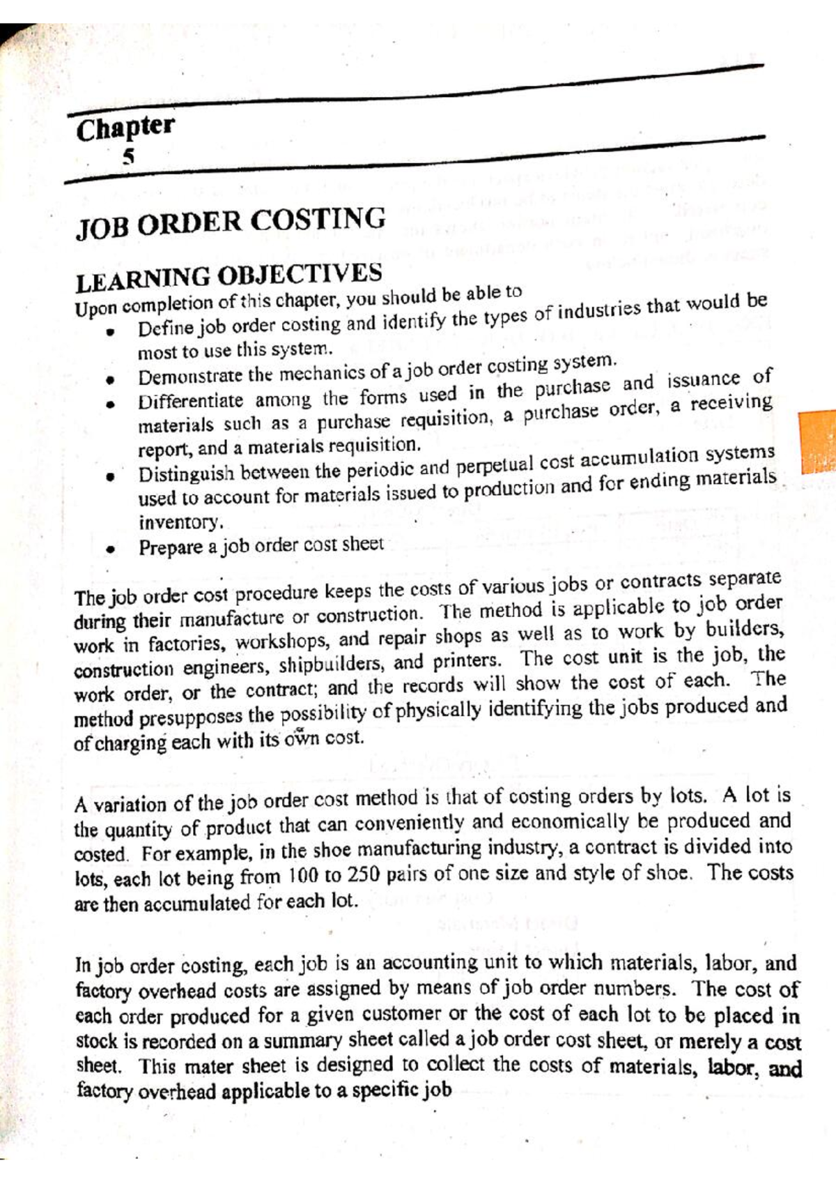 Chapter 5: Job Order Costing Overview and Key Concepts (Cost Accounting ...