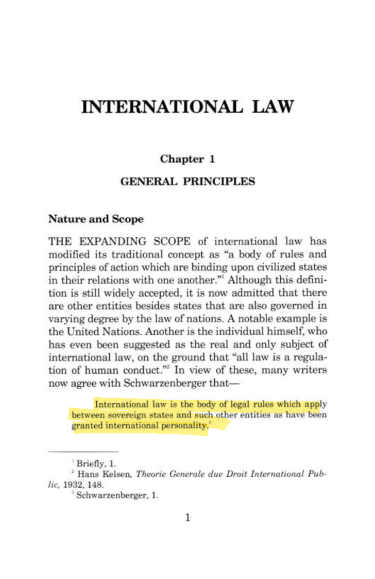 INTL LAW 101: Chapter 1 - General Principles and Scope - Studocu