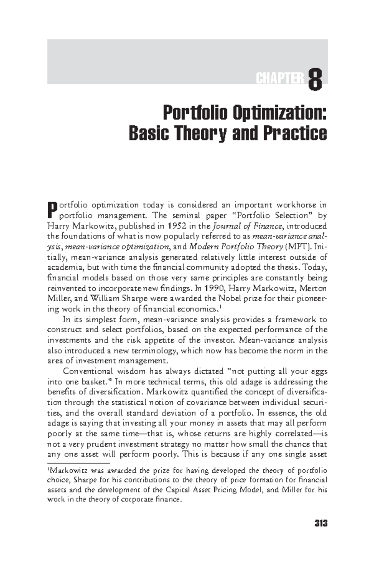 Portfolio Optimization in Quantitative Equity Investing (316-421) - Studocu
