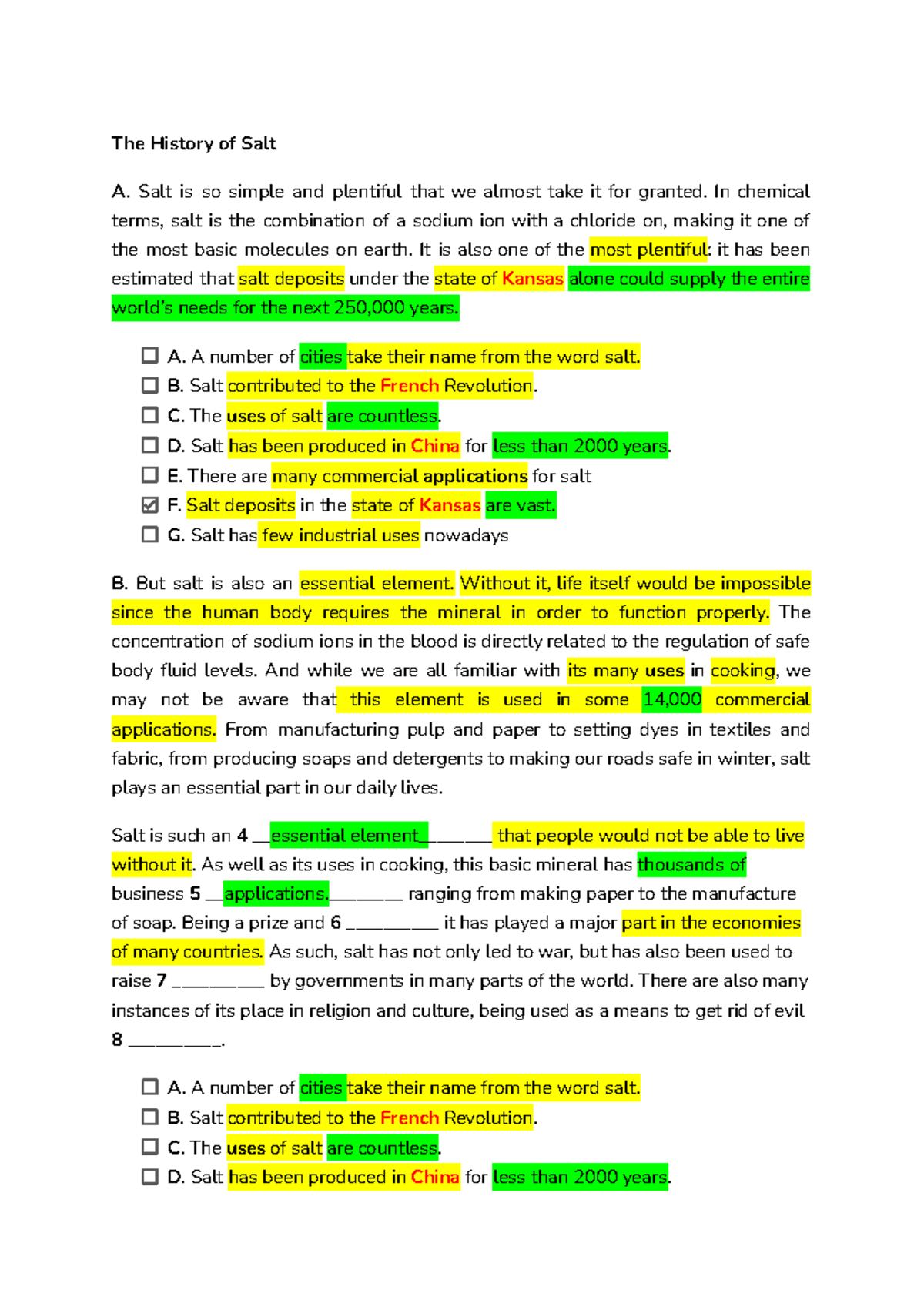 The Historical Significance of Salt in Culture and Economy - IELTS ...