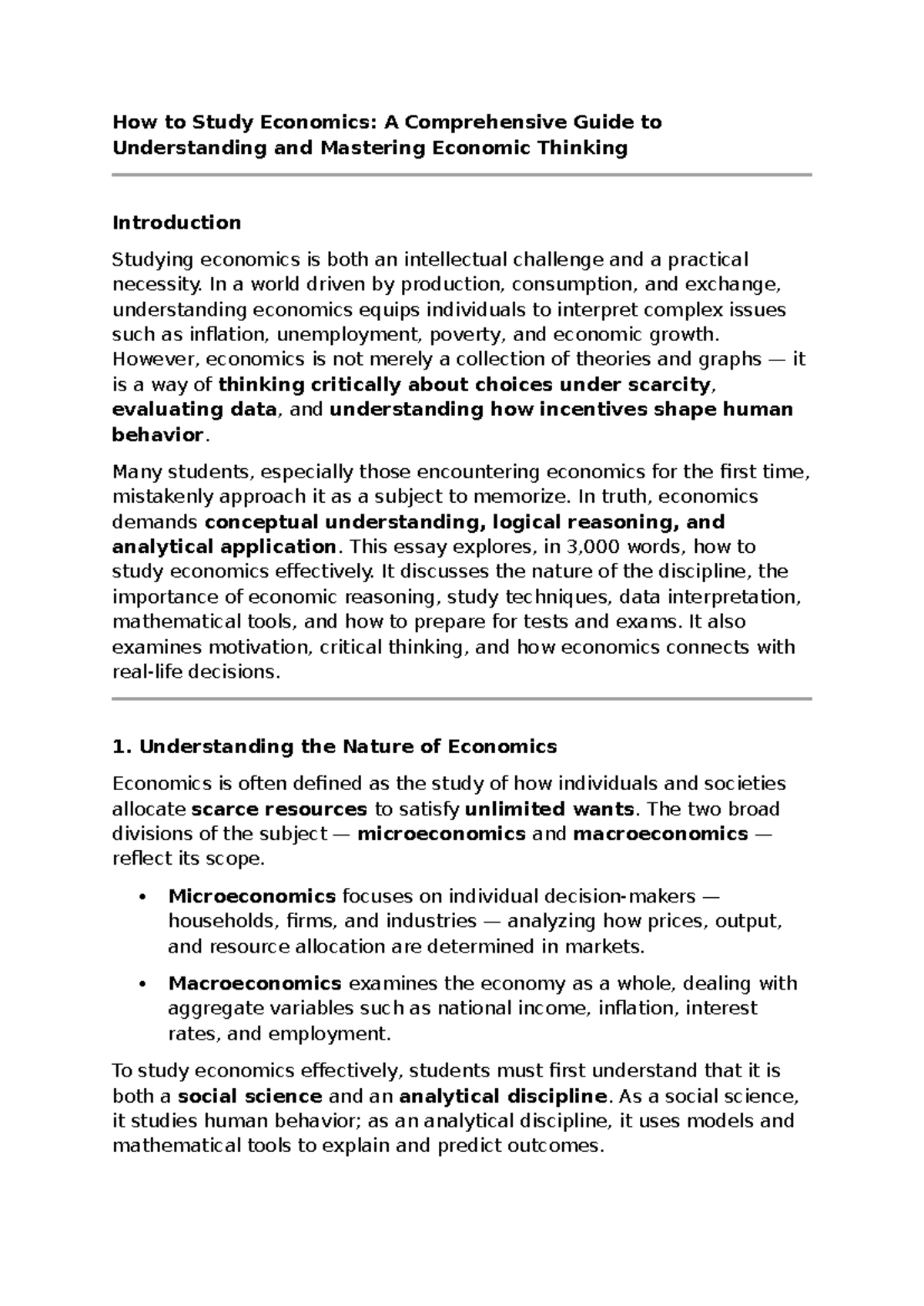 ECON 101: Effective Strategies for Mastering Economic Concepts - Studocu