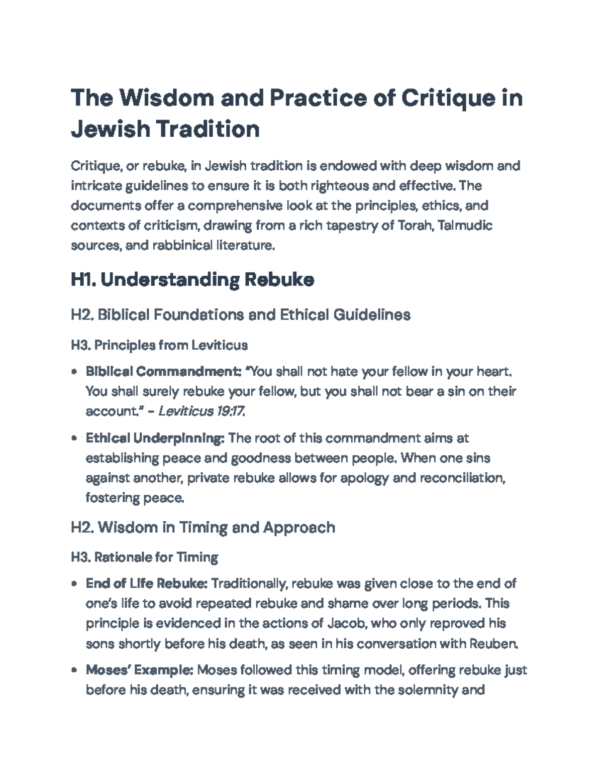 Understanding Critique and Rebuke in Jewish Tradition: Ethical Insights ...
