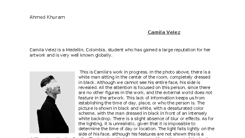 Camila Velez: Exploring Identity in Art - Research Notes - Studocu