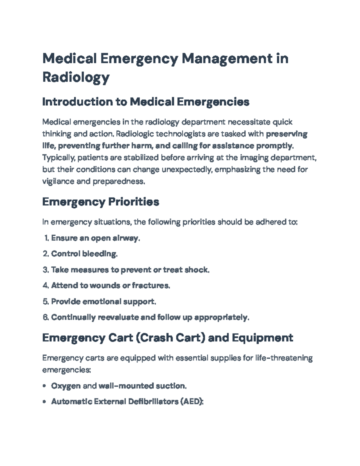 Medical Emergency Management in Radiology: Strategies and Protocols ...