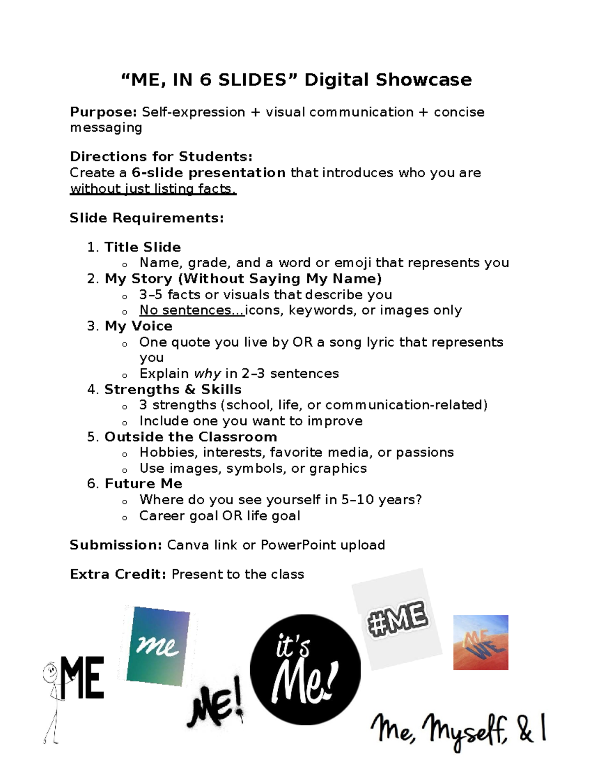Me in 6 Slides: A Digital Showcase of My Story and Voice - Studocu