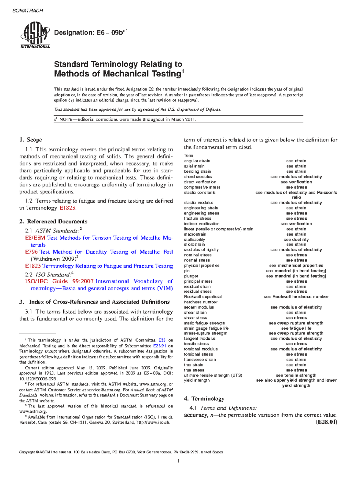ASTM E6 Standard Terminology for Mechanical Testing Methods - Studocu