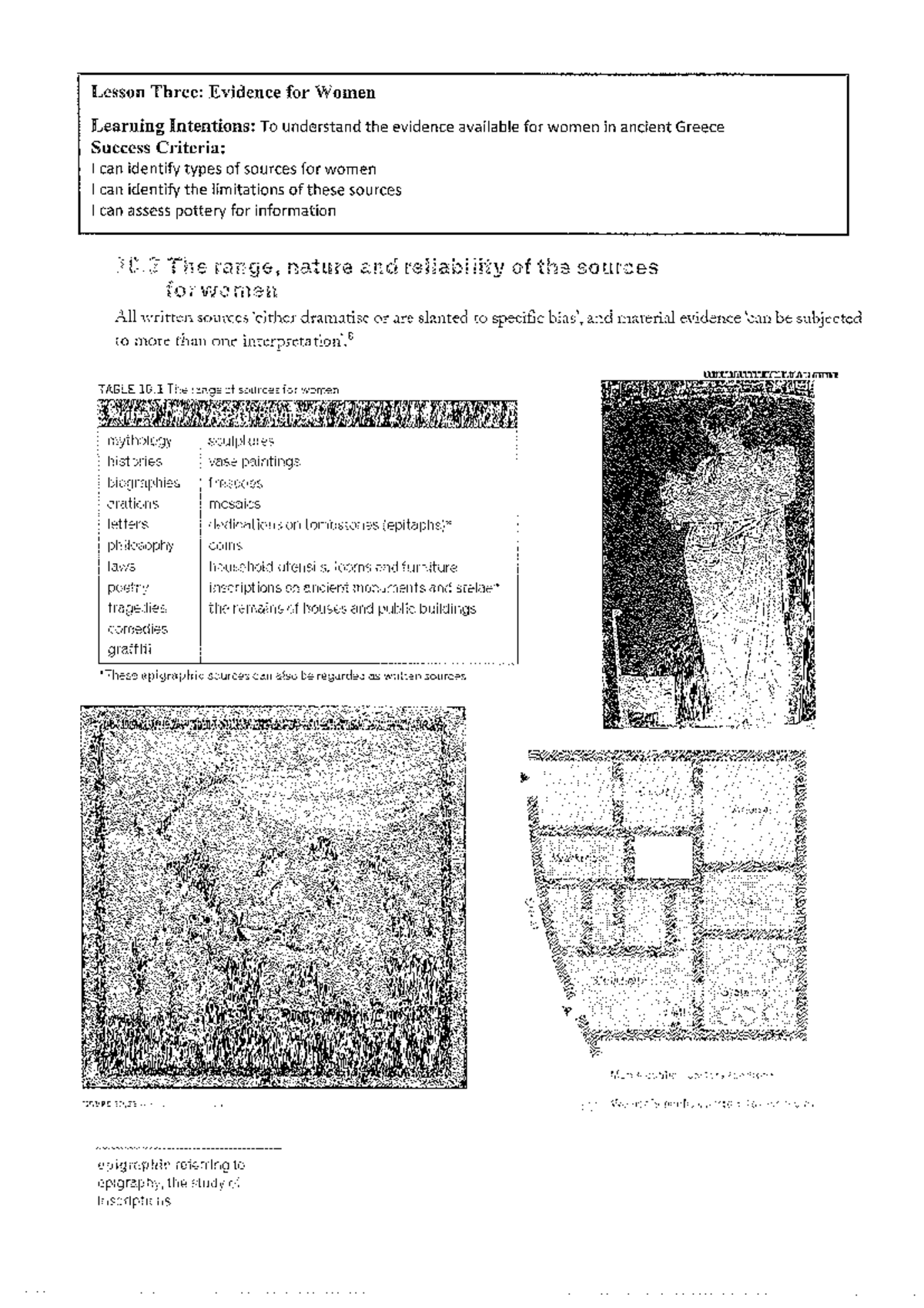 Lesson 3: Evidence for Women in Ancient Greece - Sources & Limitations ...