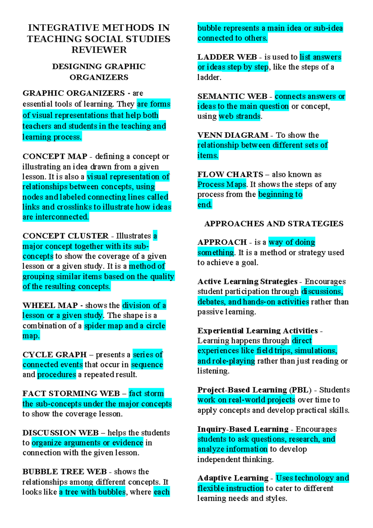 Integrative Methods in Teaching Social Studies: Graphic Organizers ...