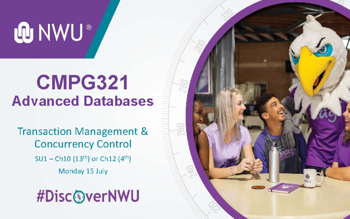 CMPG321 Advanced Databases: Transaction Management & Concurrency Control - Studocu