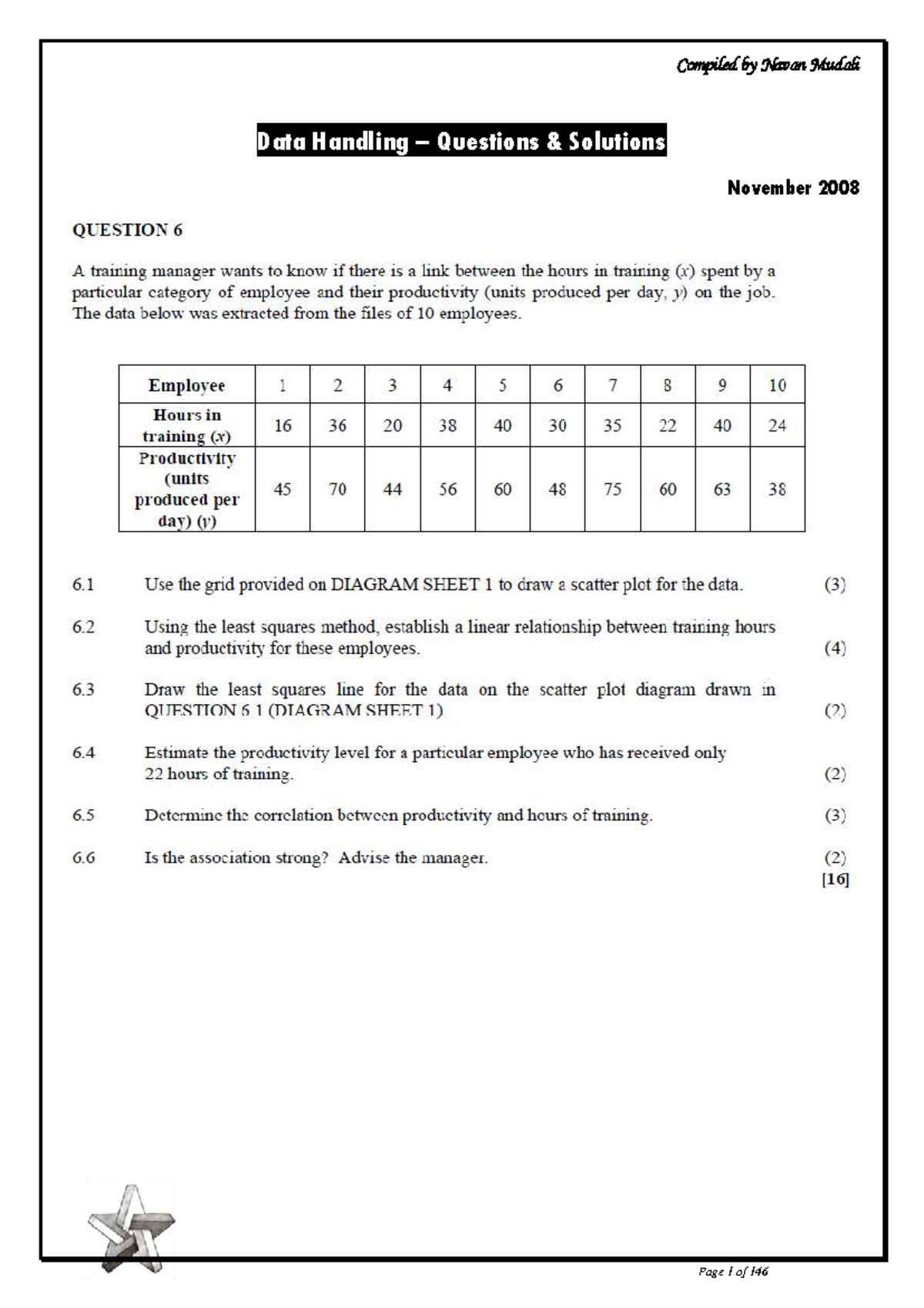 Data Handling Questions & Solutions - Final Exam Guide - Studocu