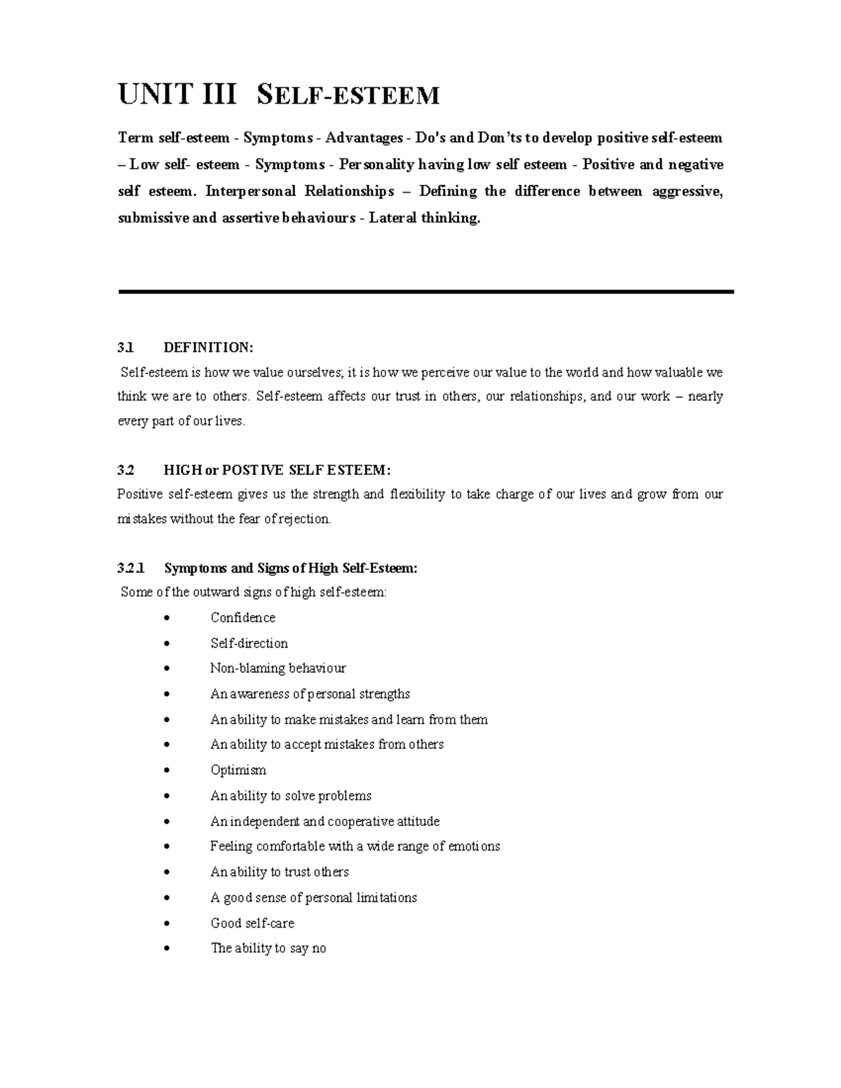PSY 101: Understanding Self-Esteem - Symptoms, Types, and Relationships ...