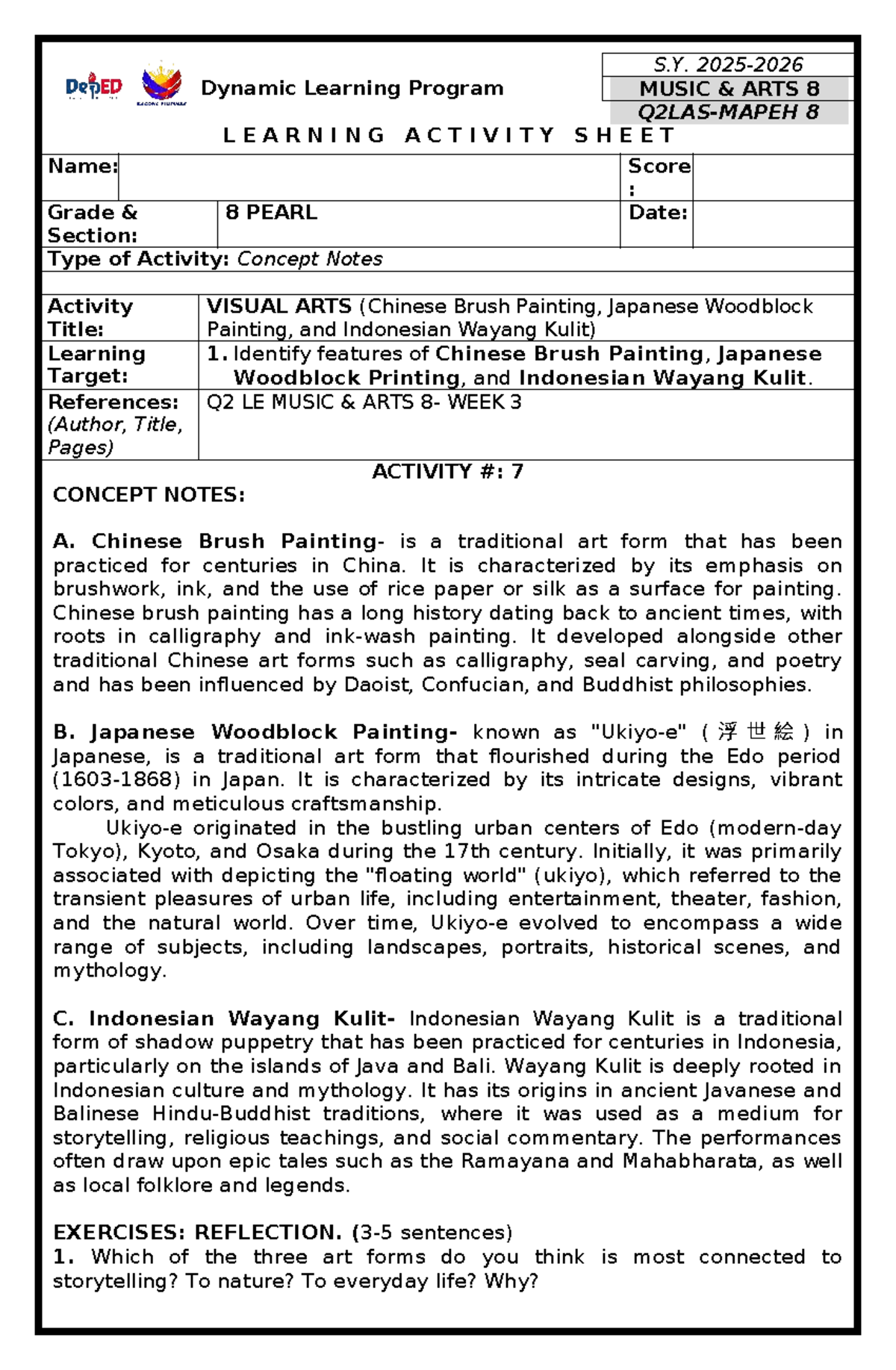 Dynamic Learning Program: Concept Notes on Asian Visual Arts (LE MUSIC ...