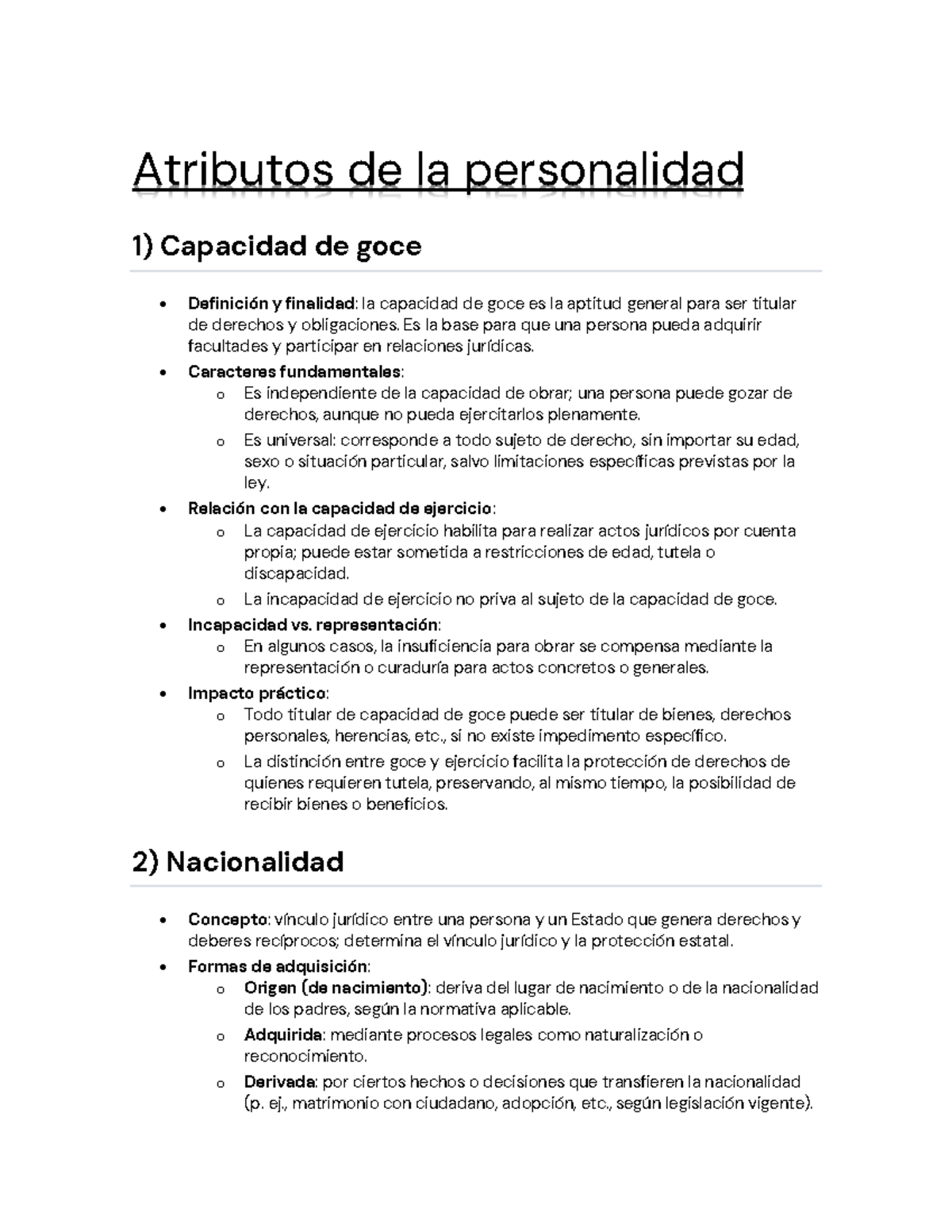 Atributos de la Personalidad: Resumen y Análisis (Curso 101) - Studocu