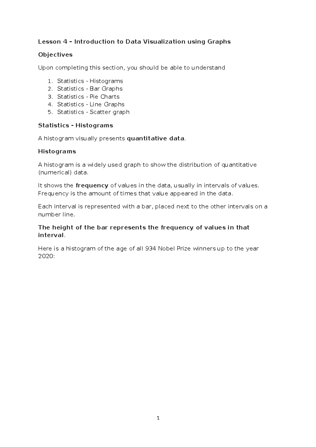 Lesson 4: Intro to Data Visualization with Graphs - Studocu