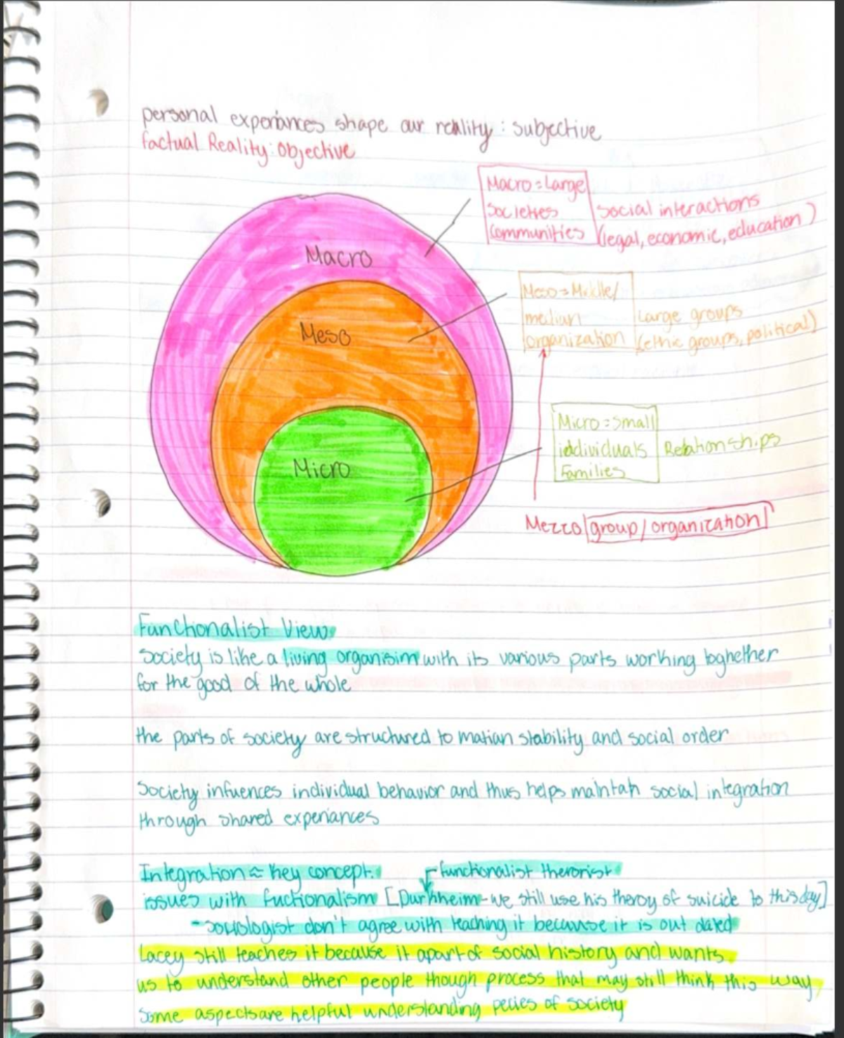 Final Exam Review Notes: Subjective Reality & Social Interactions ...