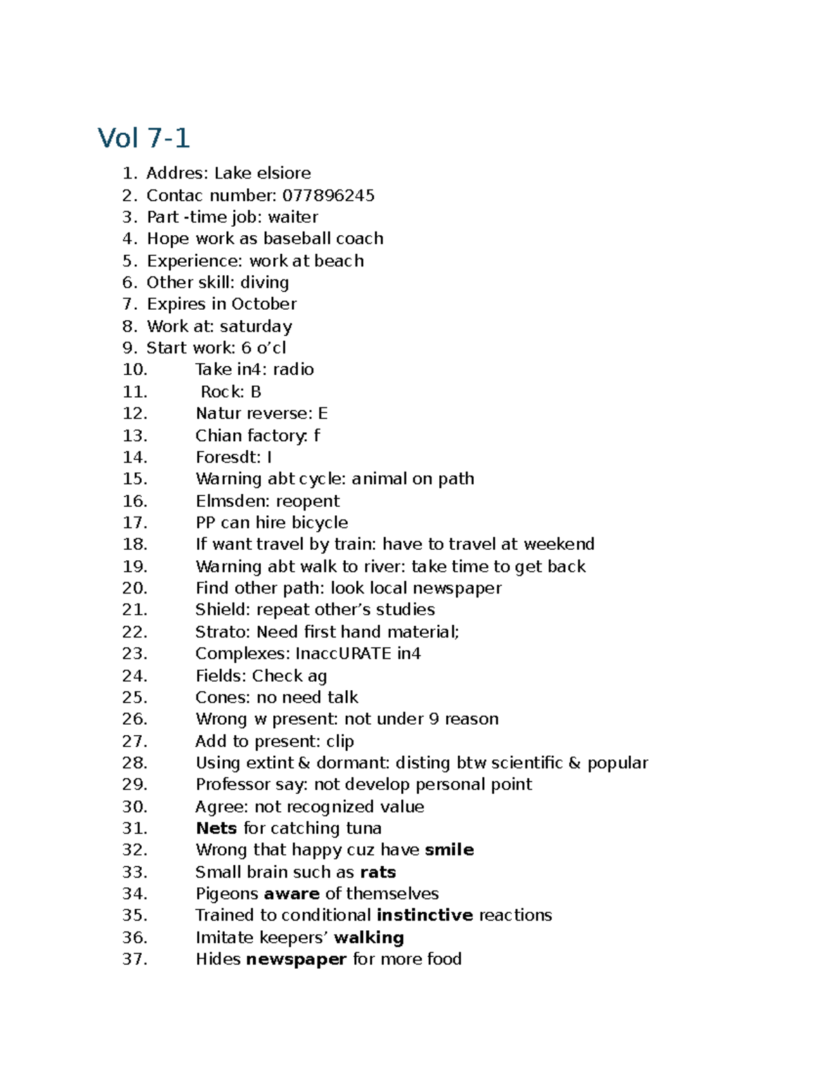 Vol 7 - Comprehensive Study Notes and Insights - Studocu
