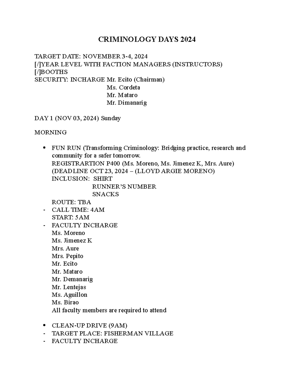 CRIM 2024: Criminology Days Event Schedule & Details - Studocu