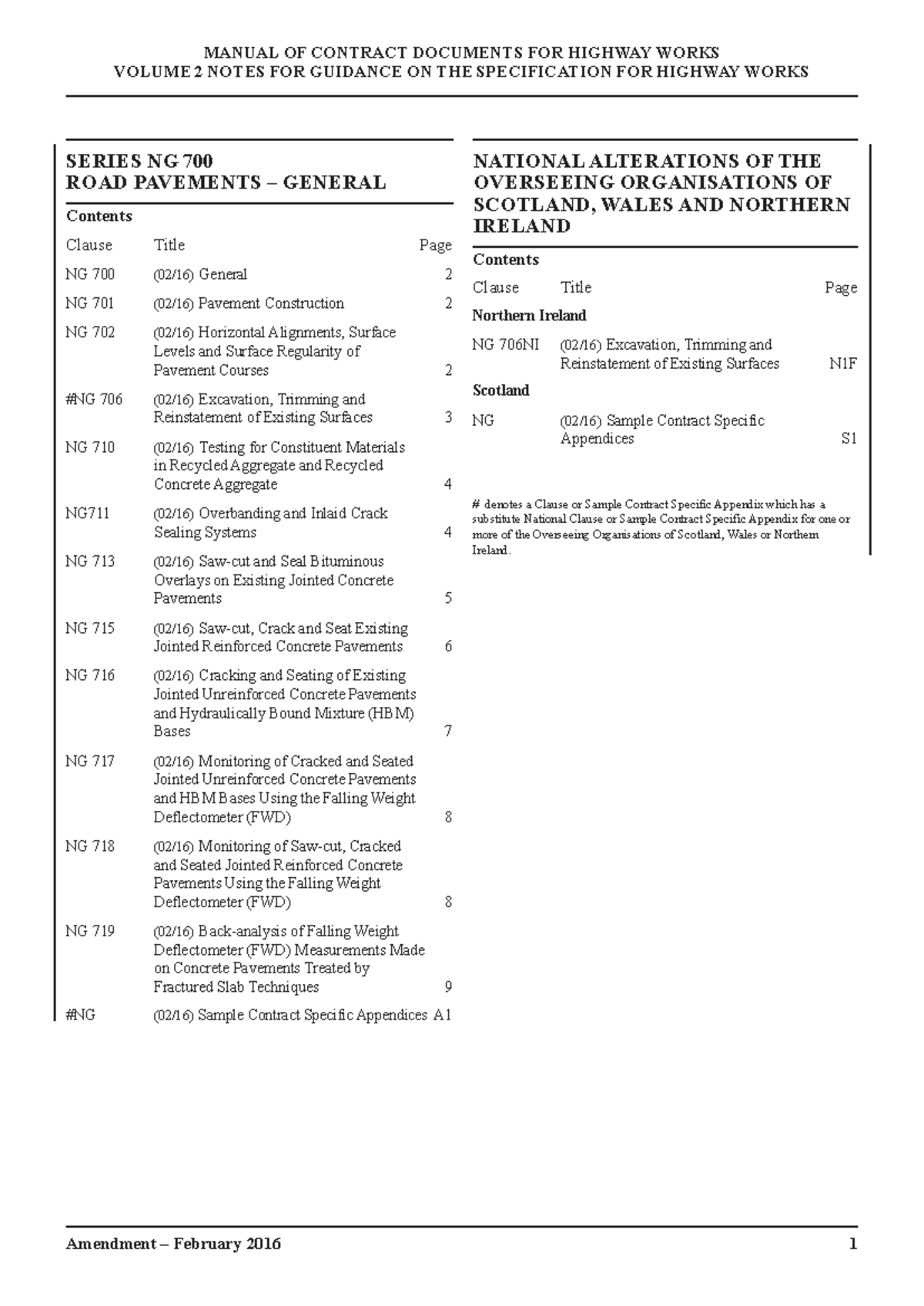 MCHW Vol 2 Series NG700: Guidance on Road Pavements Specifications ...