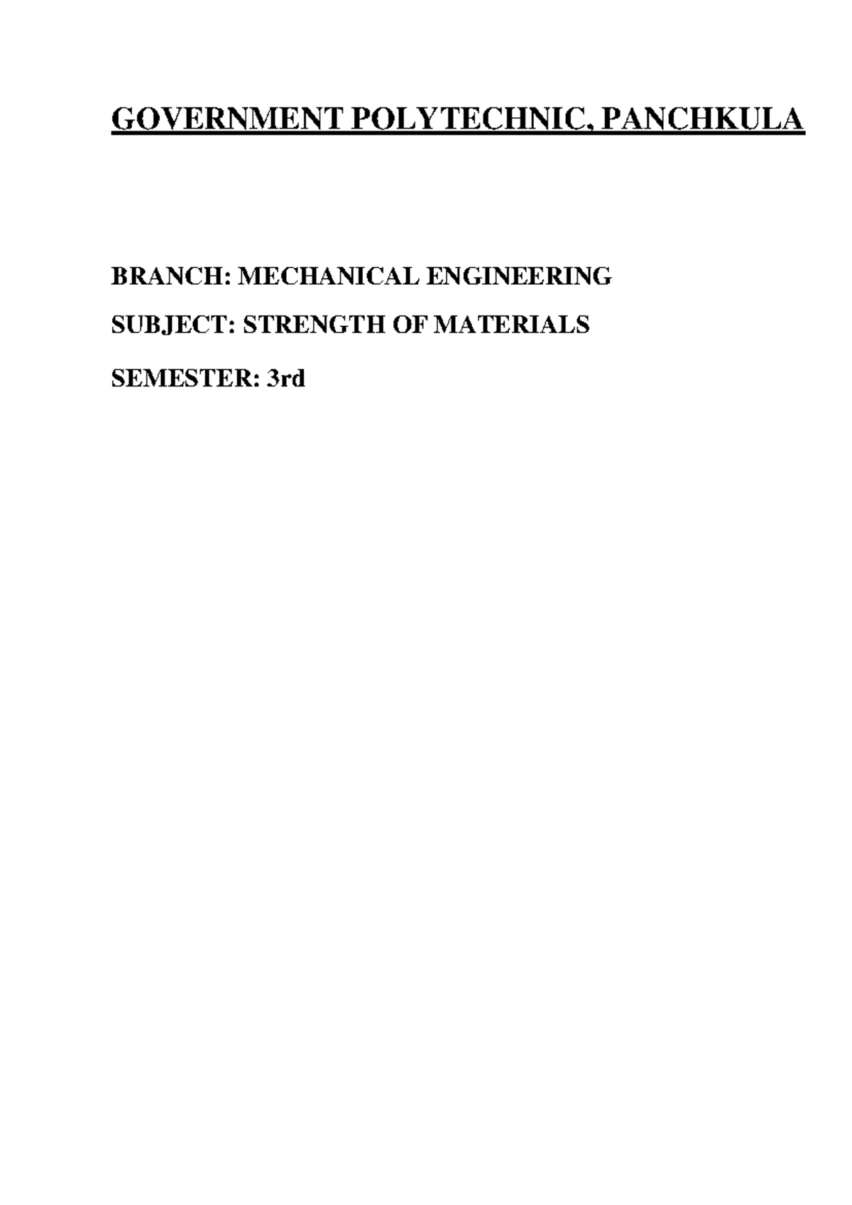 Strength of Materials (SOM) Notes - 3rd Semester Mechanical Engineering ...