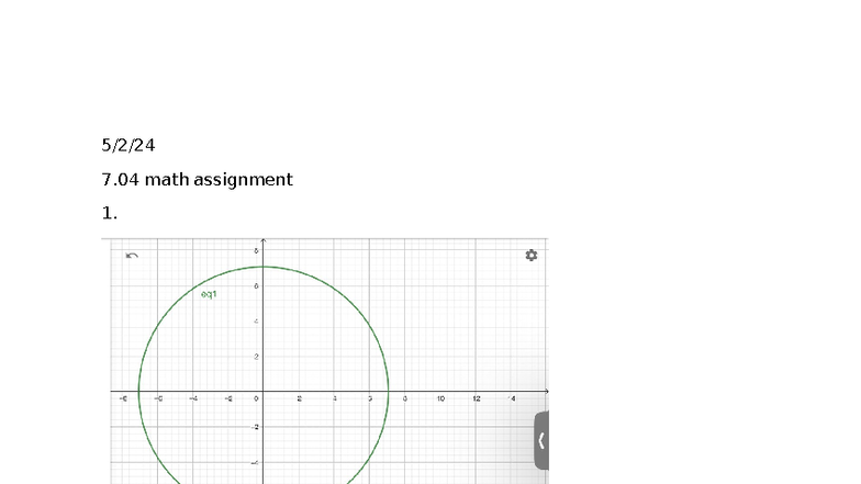 7.04 Math Assignment: Analyzing Circles and Tangents - Studocu