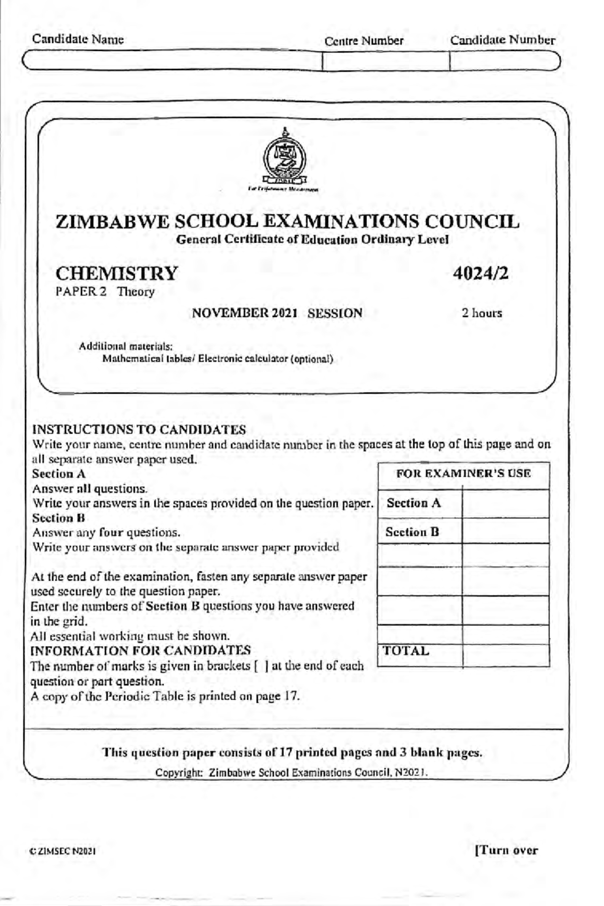 O-level Chemistry Study Guide 2021 - Studocu