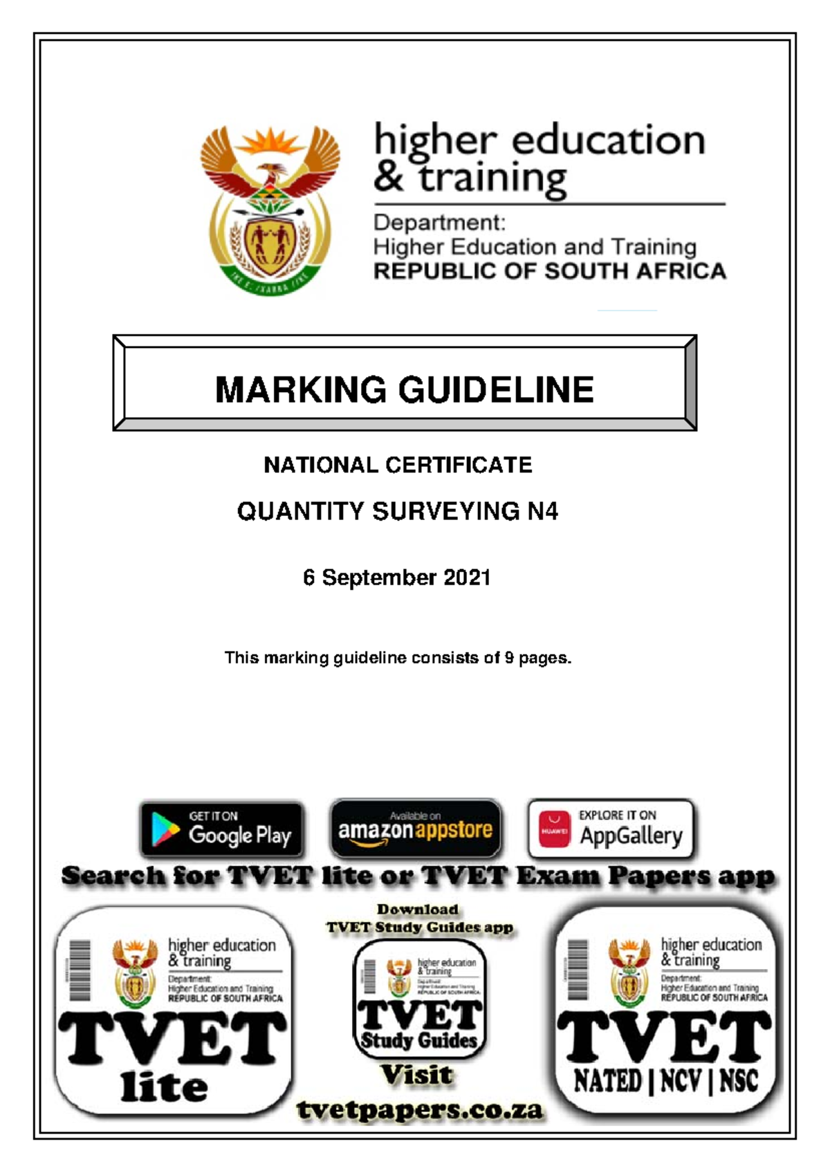 T1440 - Quantity Surveying N4 Memo Guide August 2021 - Studocu