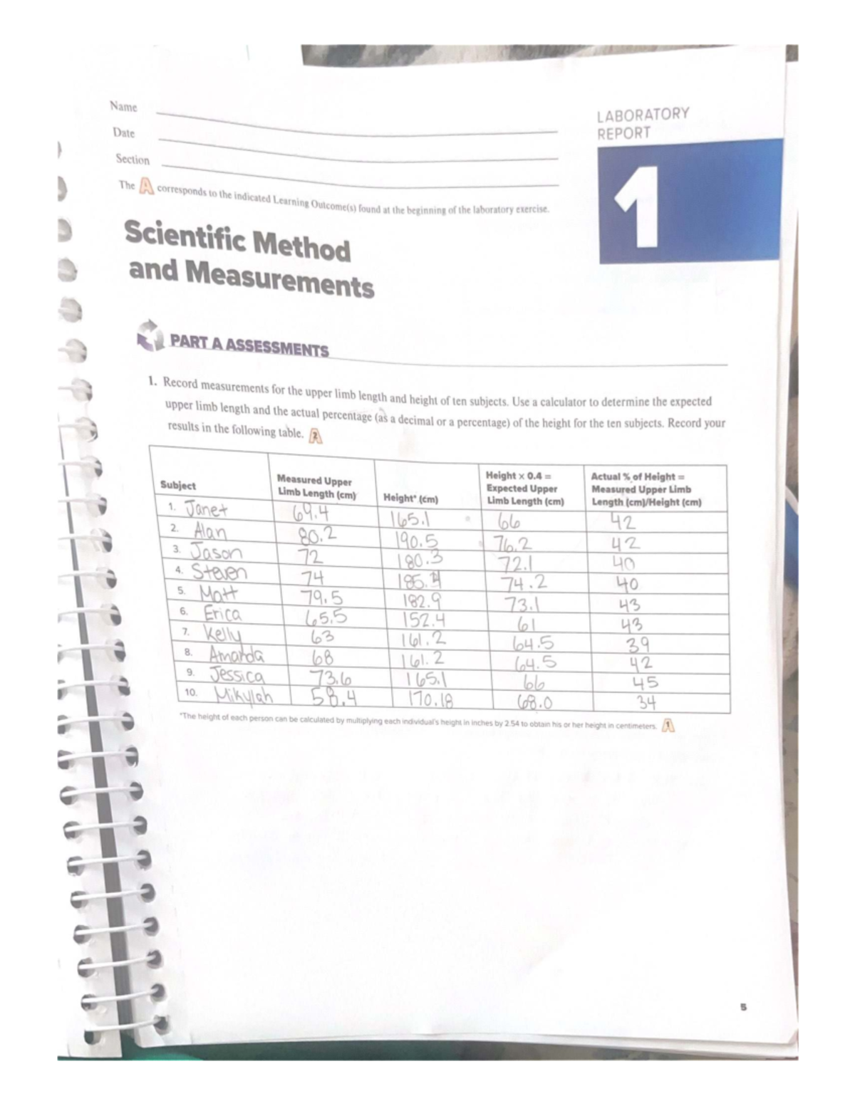 LAB 7: Scientific Method & Measurements Report - Studocu