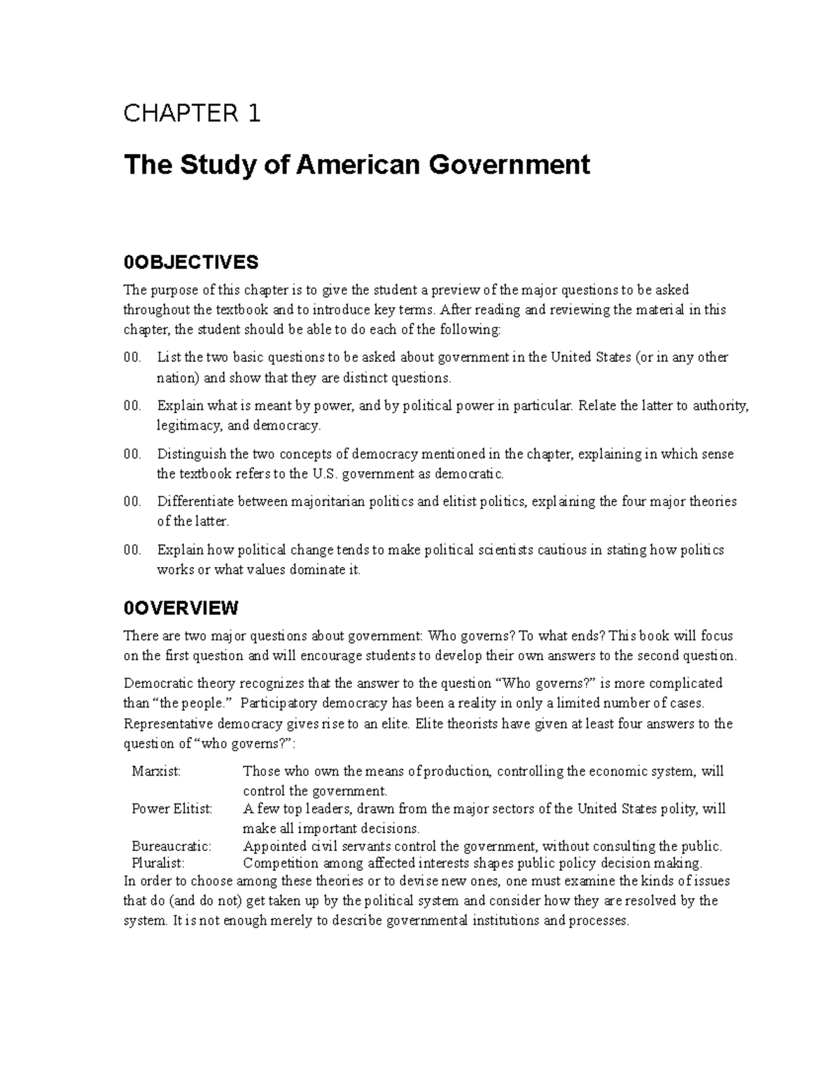 American Government 101: Chapter 1 Summary and Key Concepts - Studocu