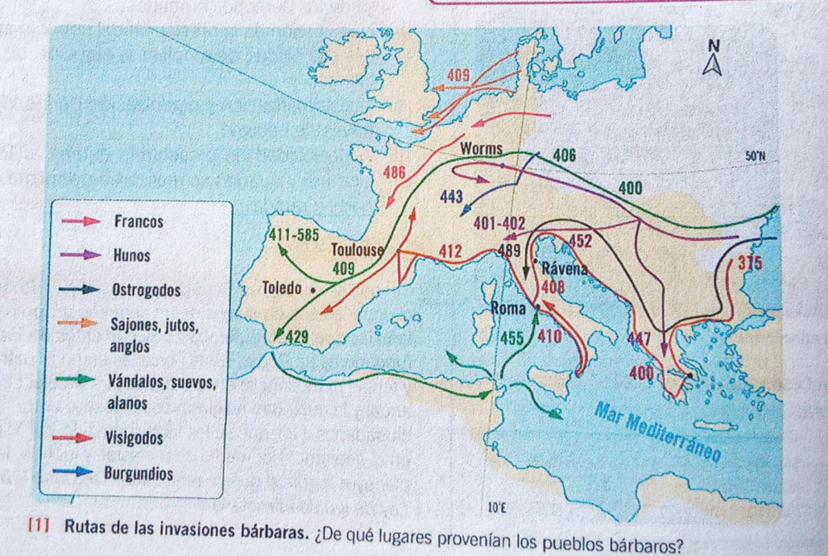 Mapas de Invasiones Bárbaras e Imperios Germánicos (409) - Studocu