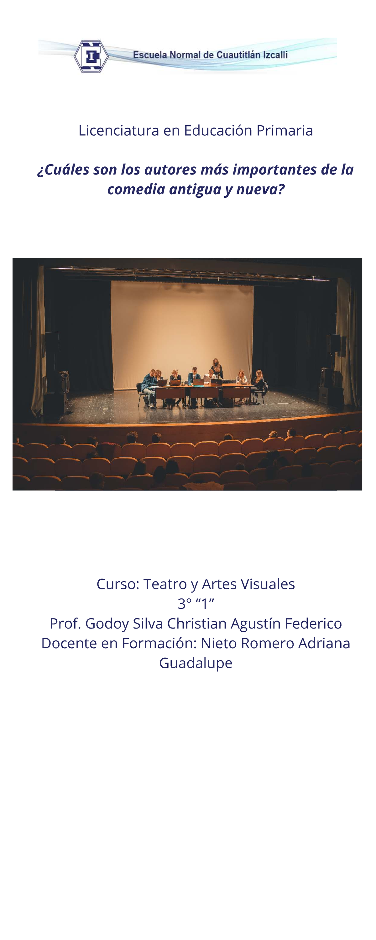 T3 Teatro: Infografía de Autores de Comedia Antigua y Nueva - Studocu