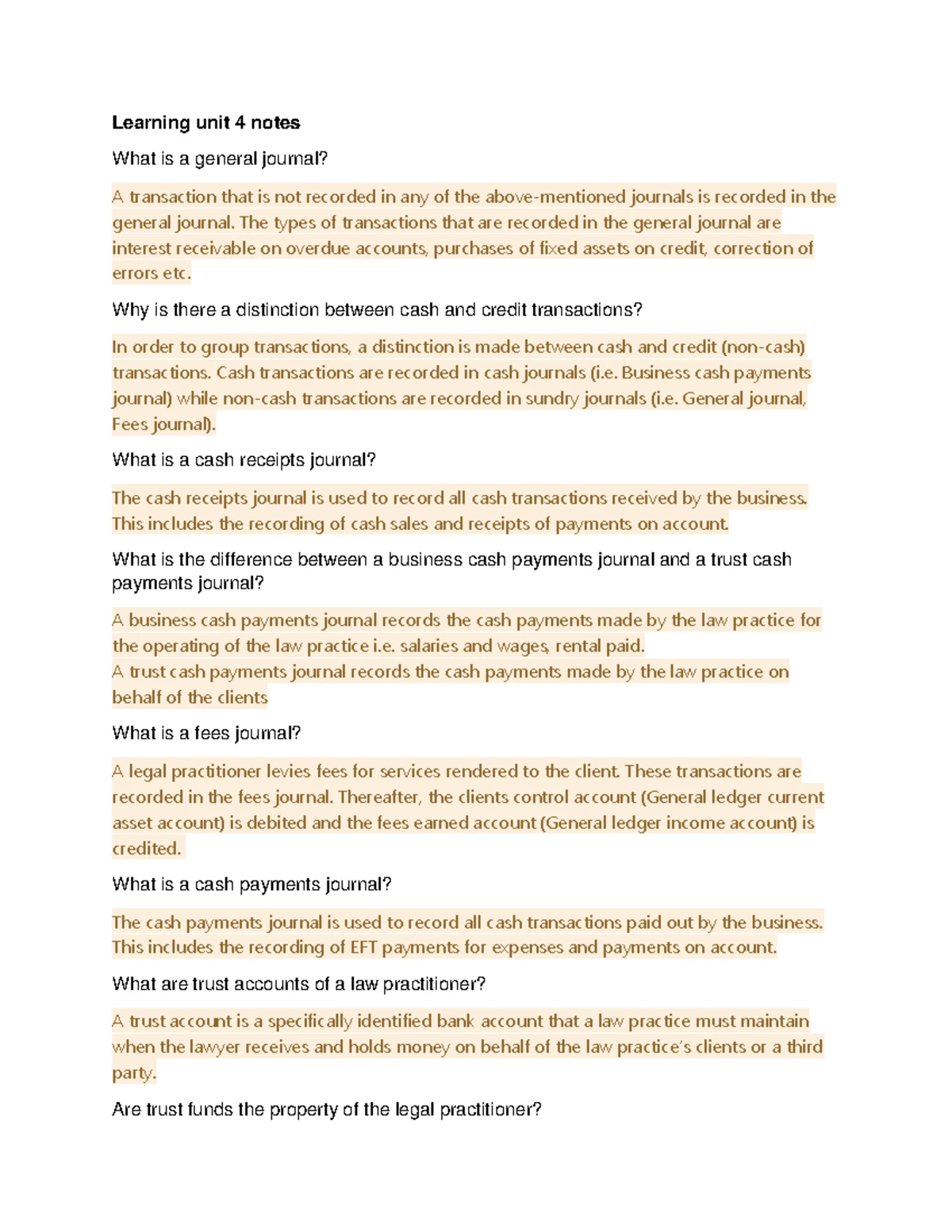 FAC1503 2021 Learning unit 4 - FINANCIAL ACCOUNTING PRINCIPLES FOR LAW ...