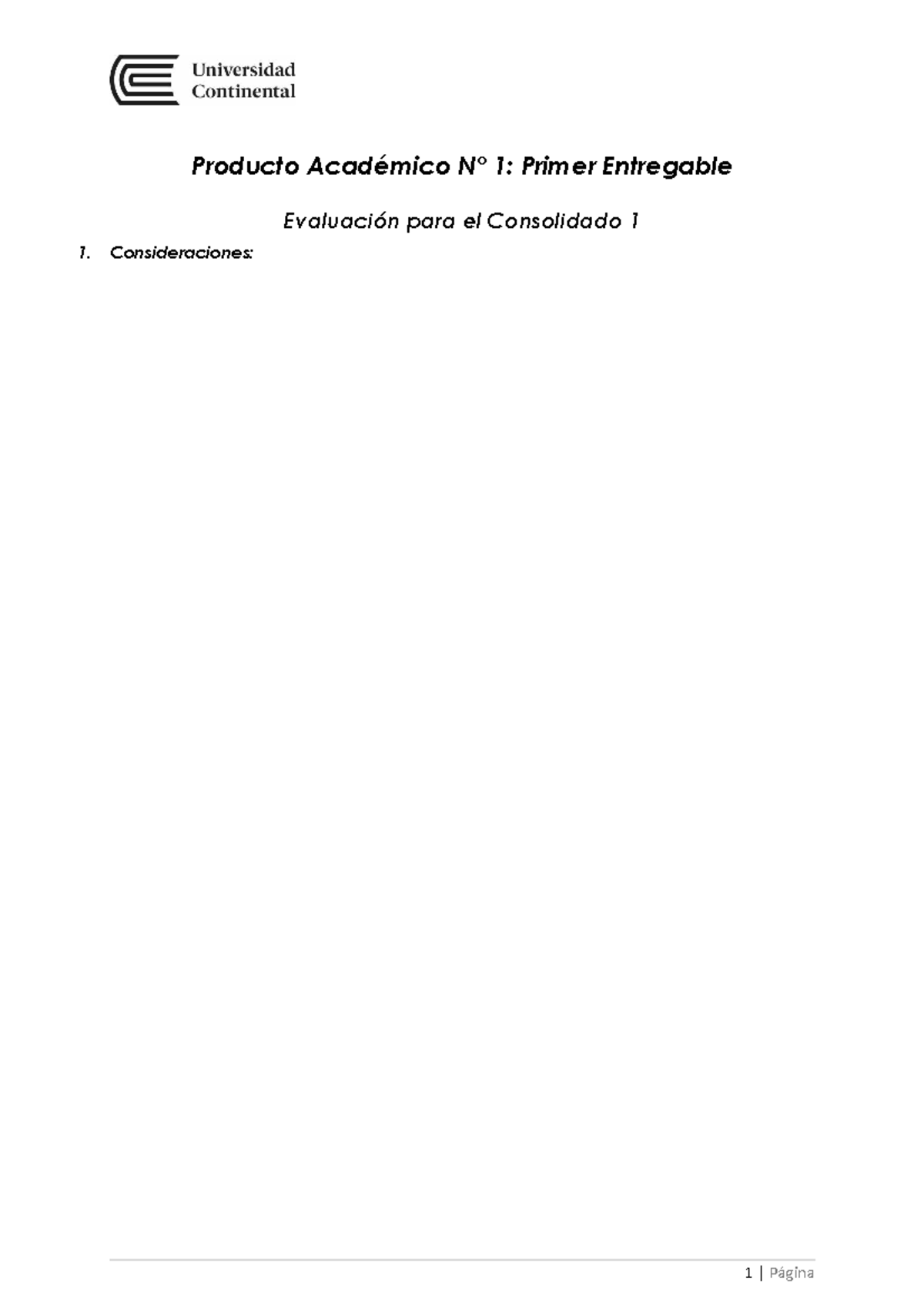 PA01 - examen - Producto Académico N° 1: Primer Entregable Evaluación ...