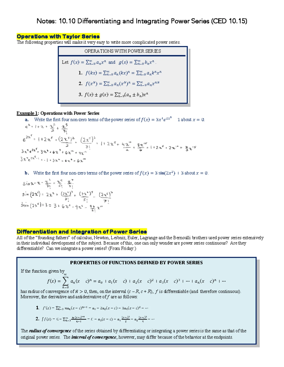107 - Lecture Notes on Maclaurin and Taylor Polynomials - Studocu