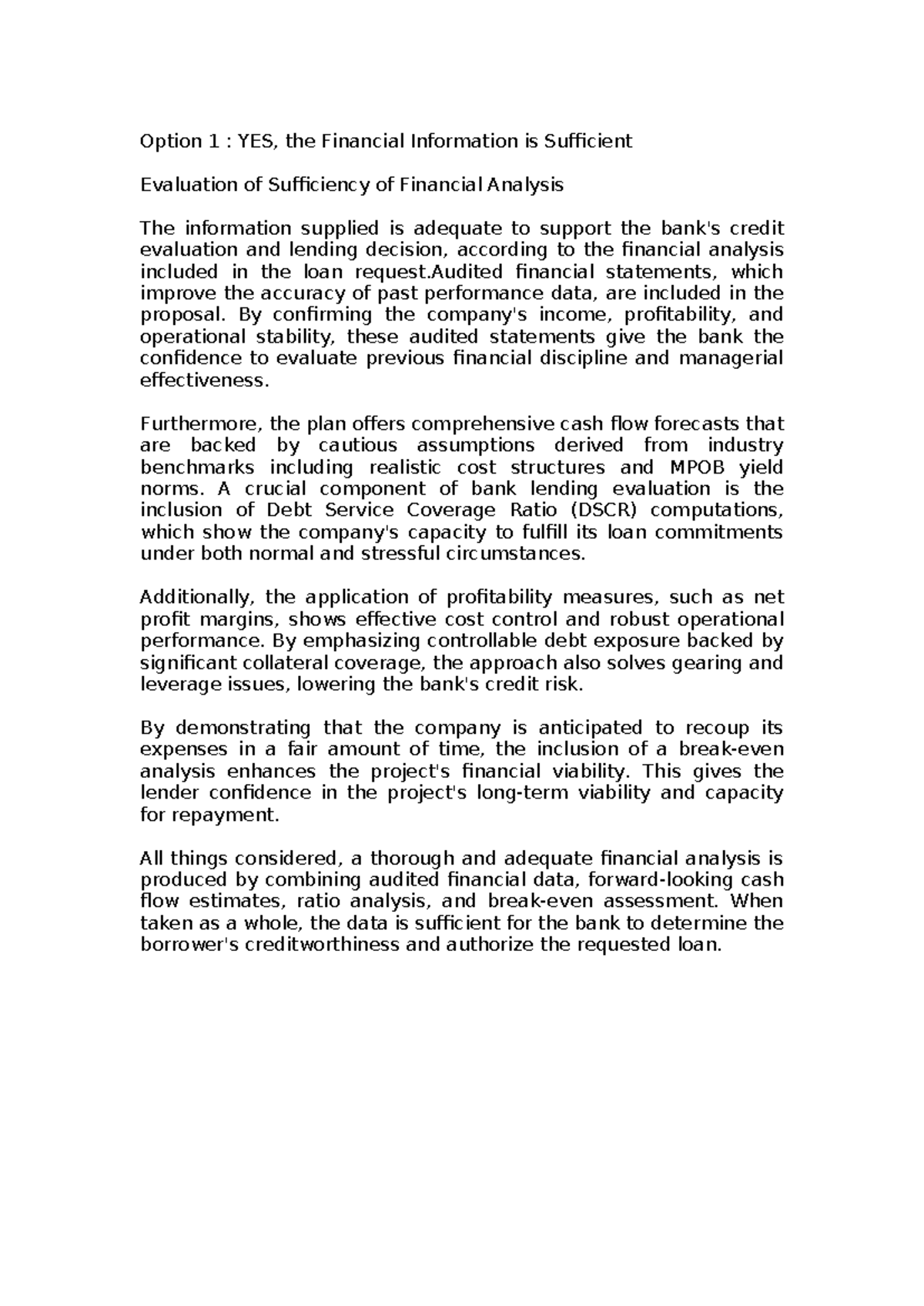 FIN 301: Comprehensive Financial Analysis for Credit Evaluation - Studocu