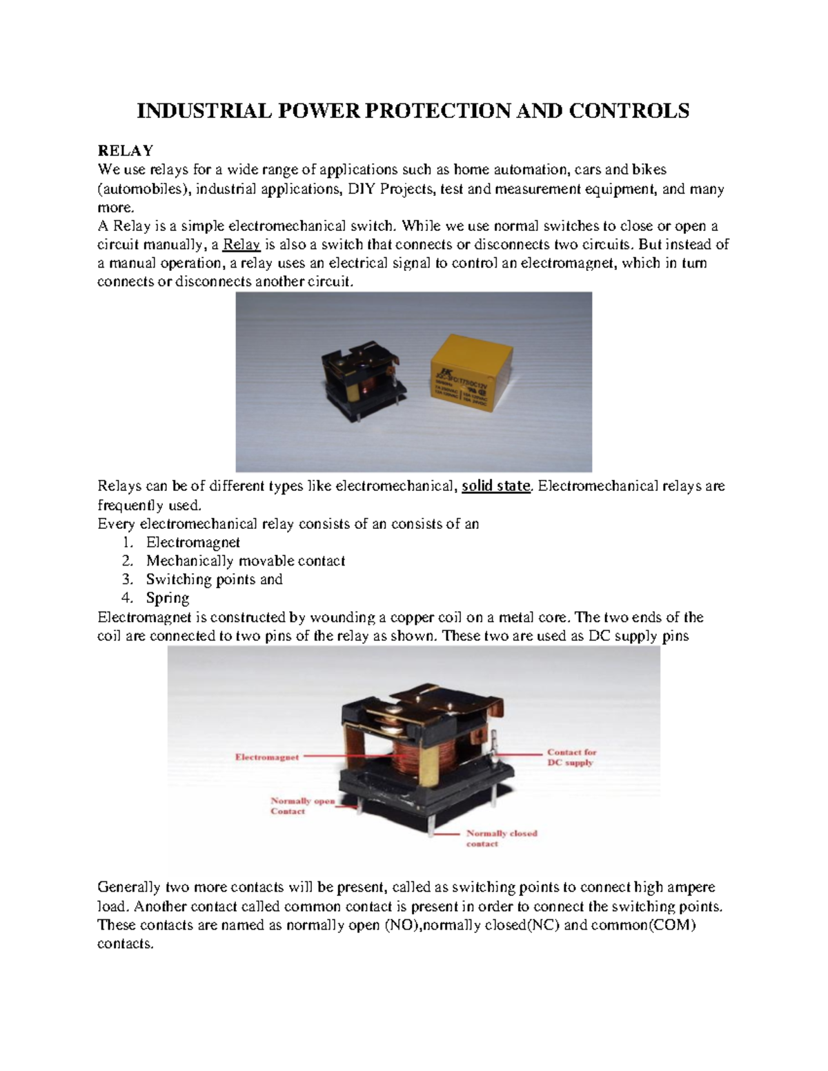 Industrial Power Protection & Controls: Understanding Relays and ...