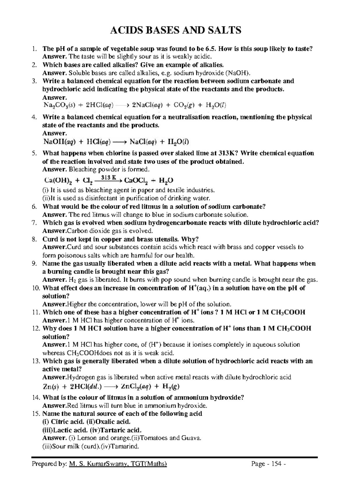 13 acids bases and salts chapter wise important questions - ACIDS BASES ...