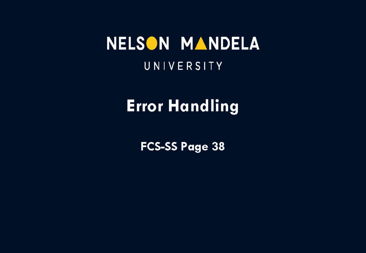 L02 Error Handling Practical Session Guide - 2025 - Studocu