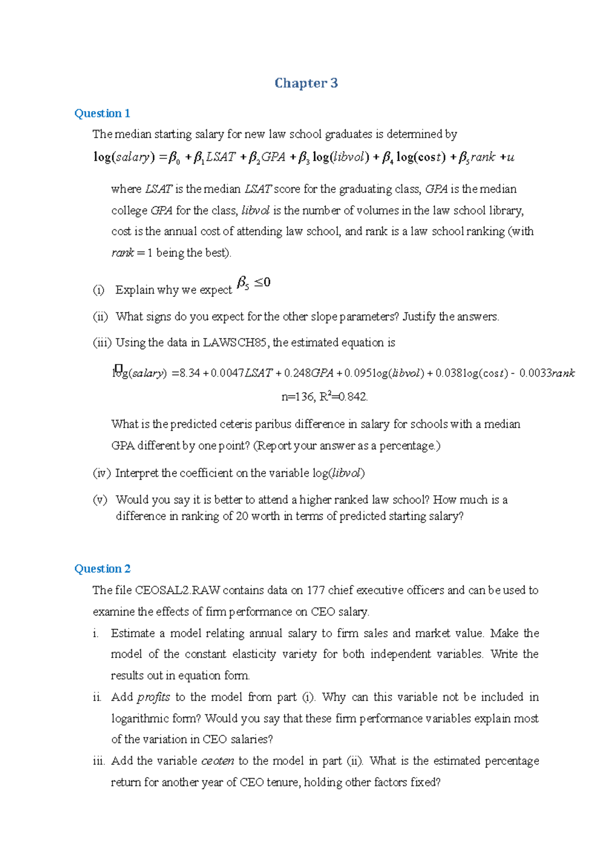 Tutorial-2 Chapter-3 - Tutorial-2 Chapter-3 - Chapter 3 Question 1 The ...