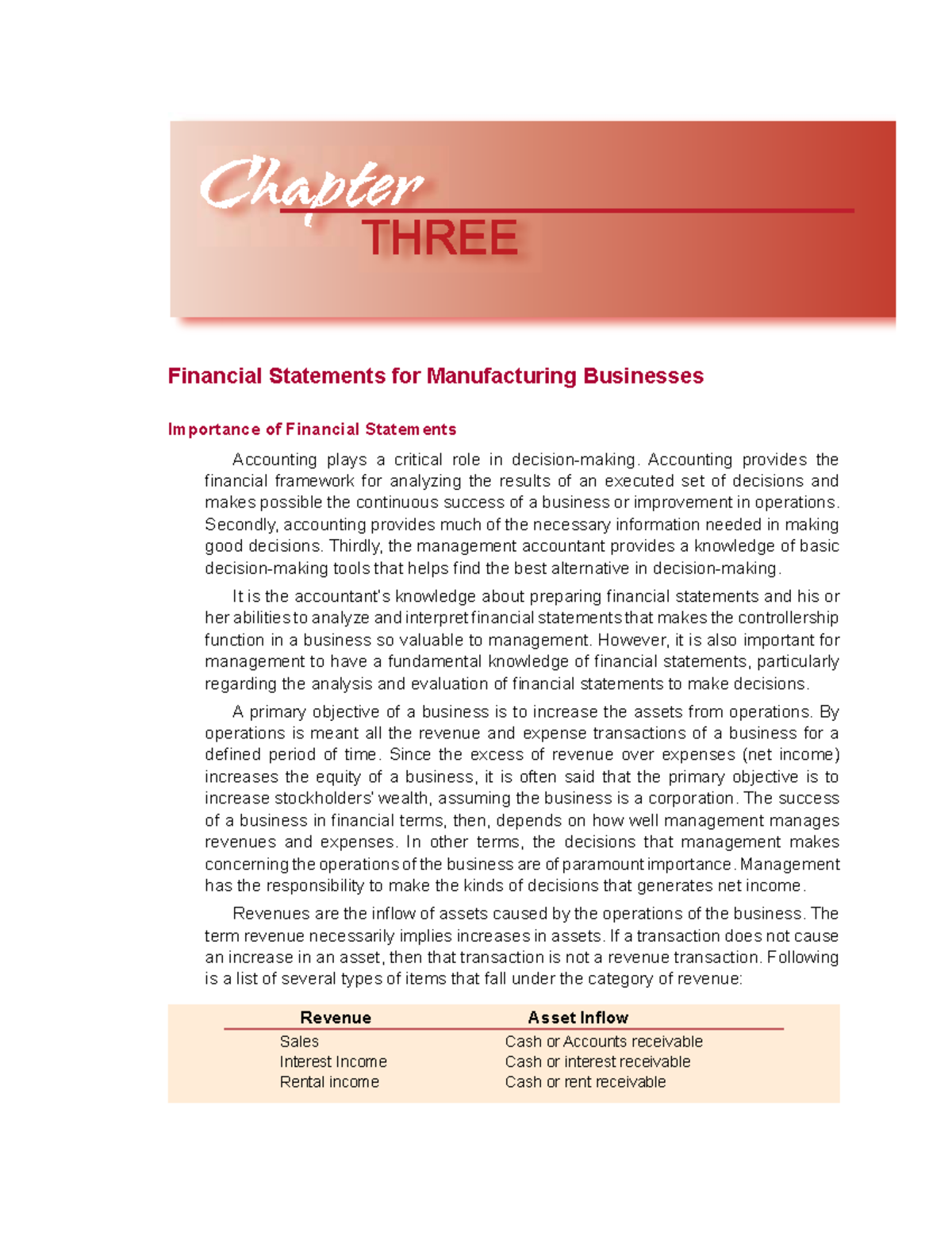 Financial Statements Overview for Manufacturing Businesses (MGT 301 ...