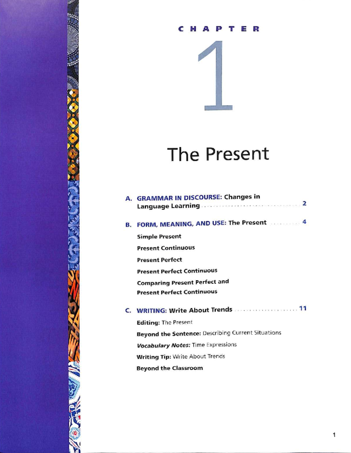 CHAPTER 1: The Present Tenses in Grammar and Language Learning - Studocu