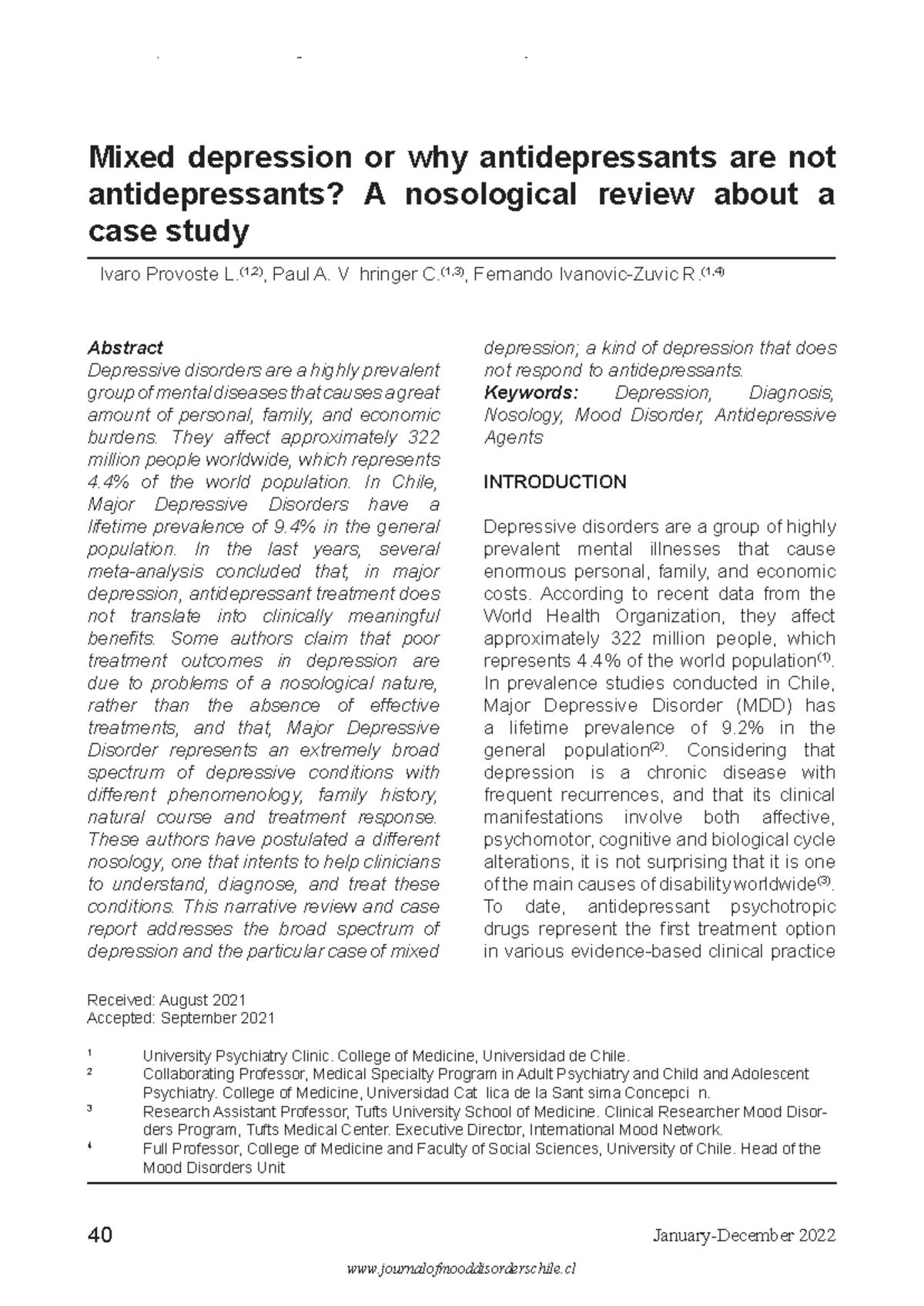 Mixed Depression: A Nosological Review of Mood Disorders (MD 101) - Studocu
