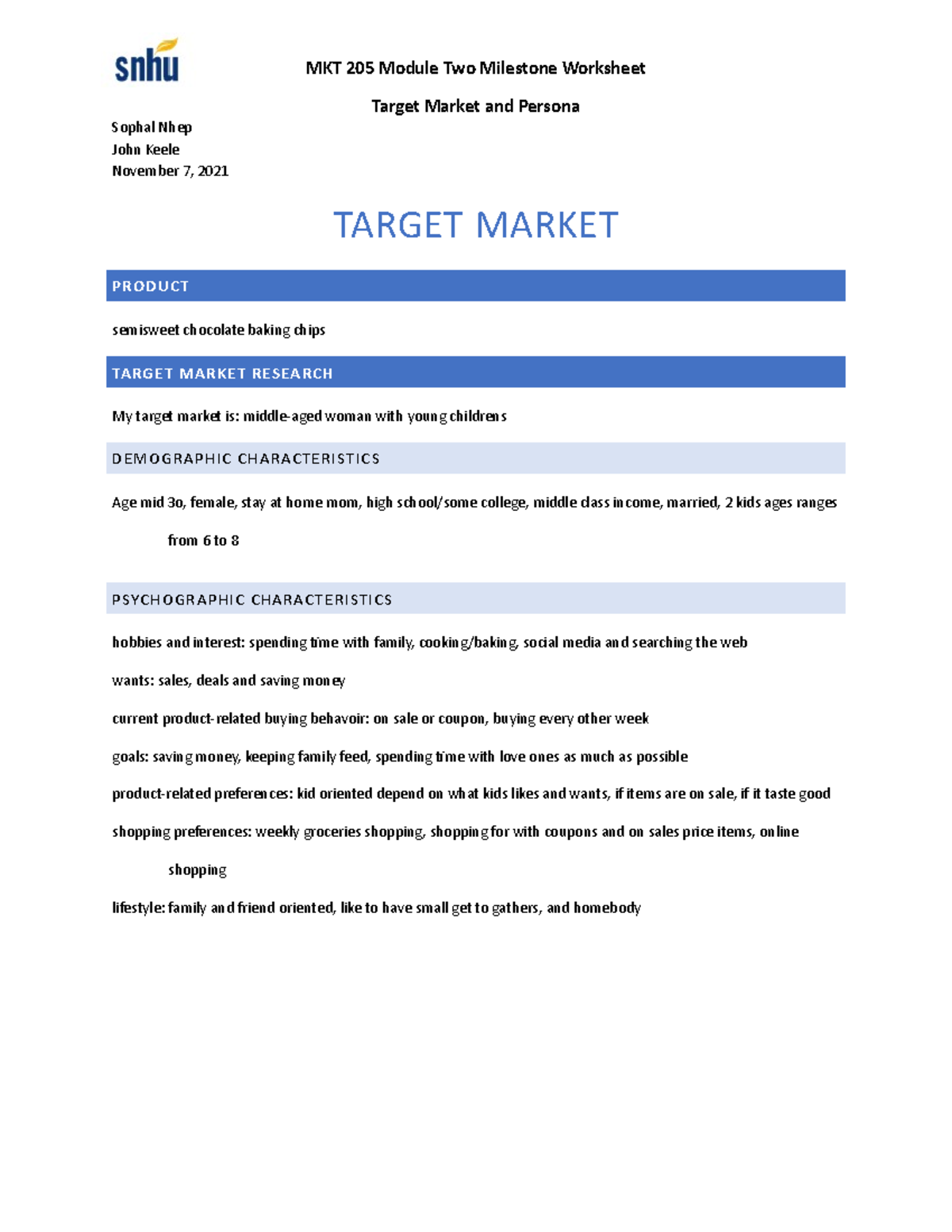 MKT205 Applied Marketing Module Two Milestone - MKT 205 Module Two ...