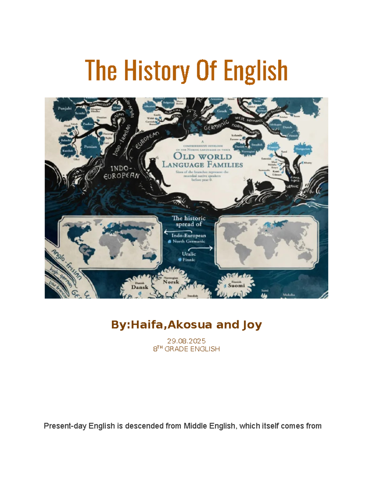 The History of English: Origins and Influences - ENG 8TH Report - Studocu