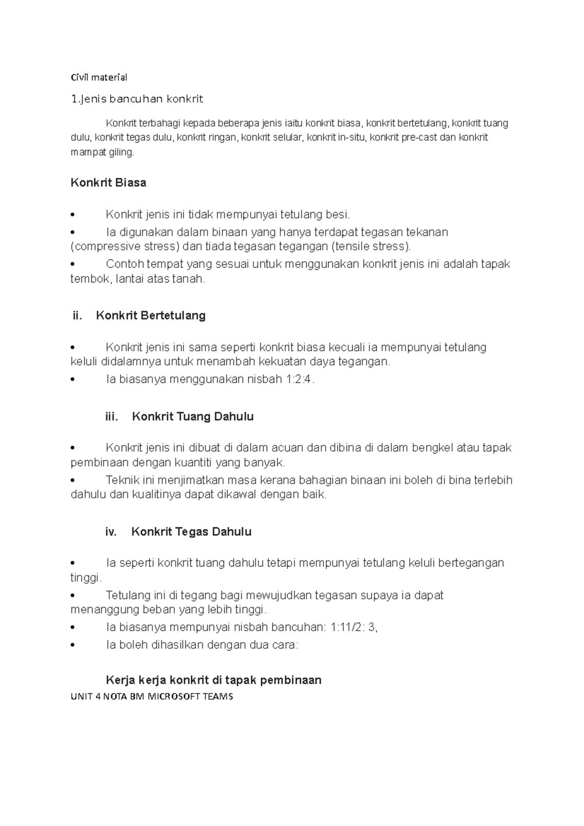 Nota Kursus: Jenis dan Pengujian Konkrit dalam Pembinaan - Studocu